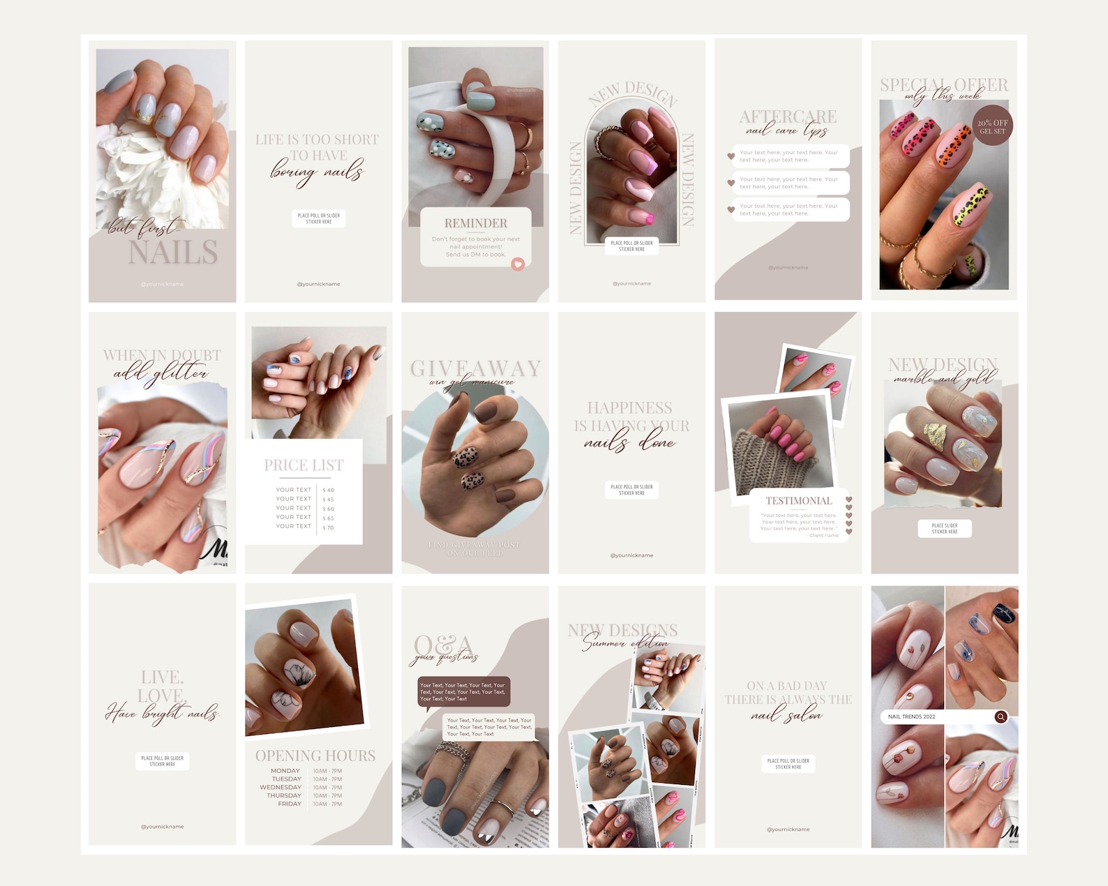 Nail Tech Instagram Template Elegant Instagram Story Template - Etsy
