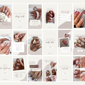 Nail Tech Instagram Template, Elegant Instagram Story Template Nails ...