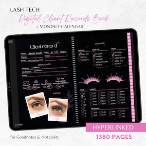 Digital Client Record Book, Lash Tech Client Records, Goodnotes Lash ...