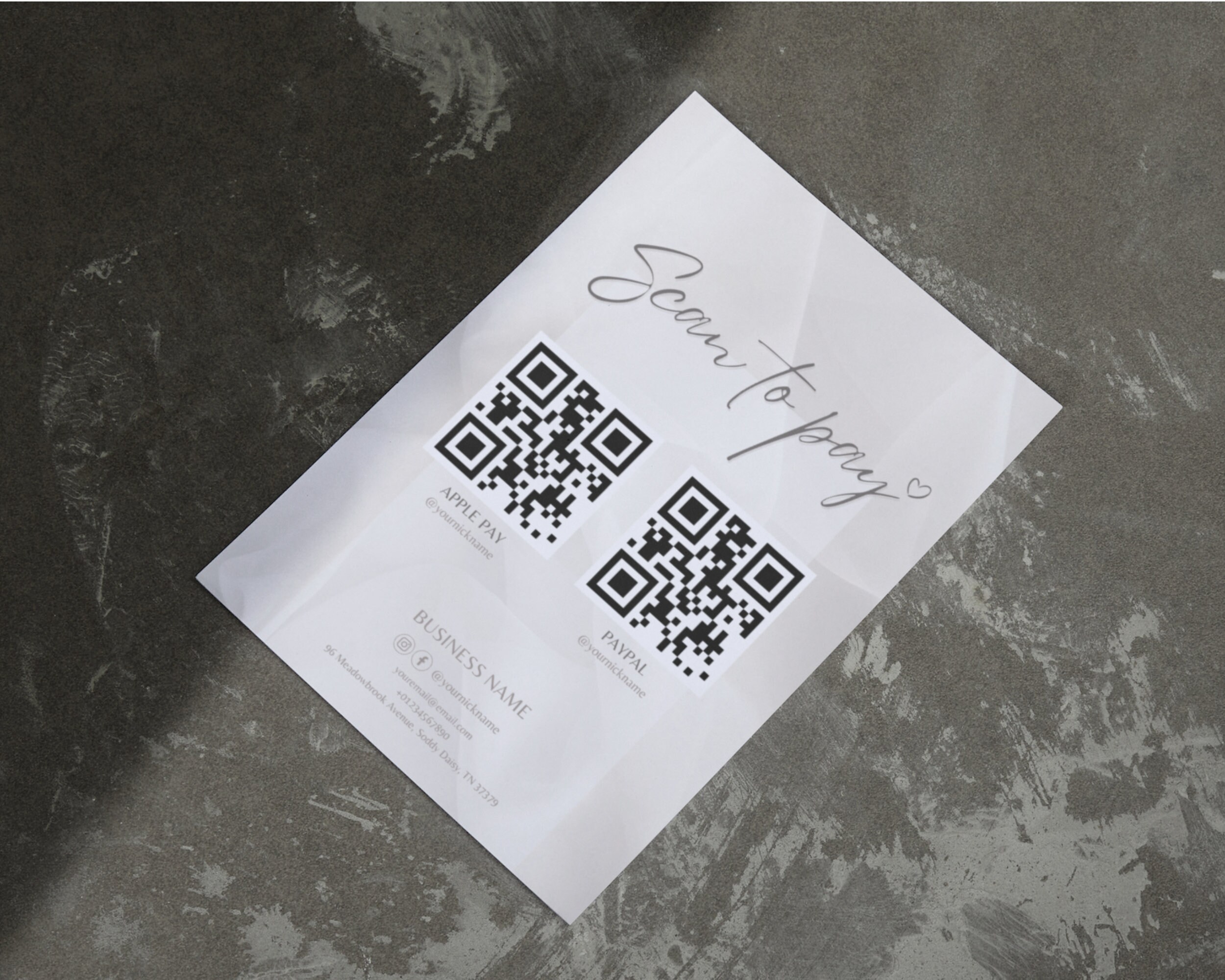 Price List Template, Editable Price List Sign Template, Scan to Pay ...