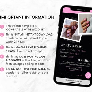 Nail Tech Website Wix Template Nail Salon Website Template - Etsy