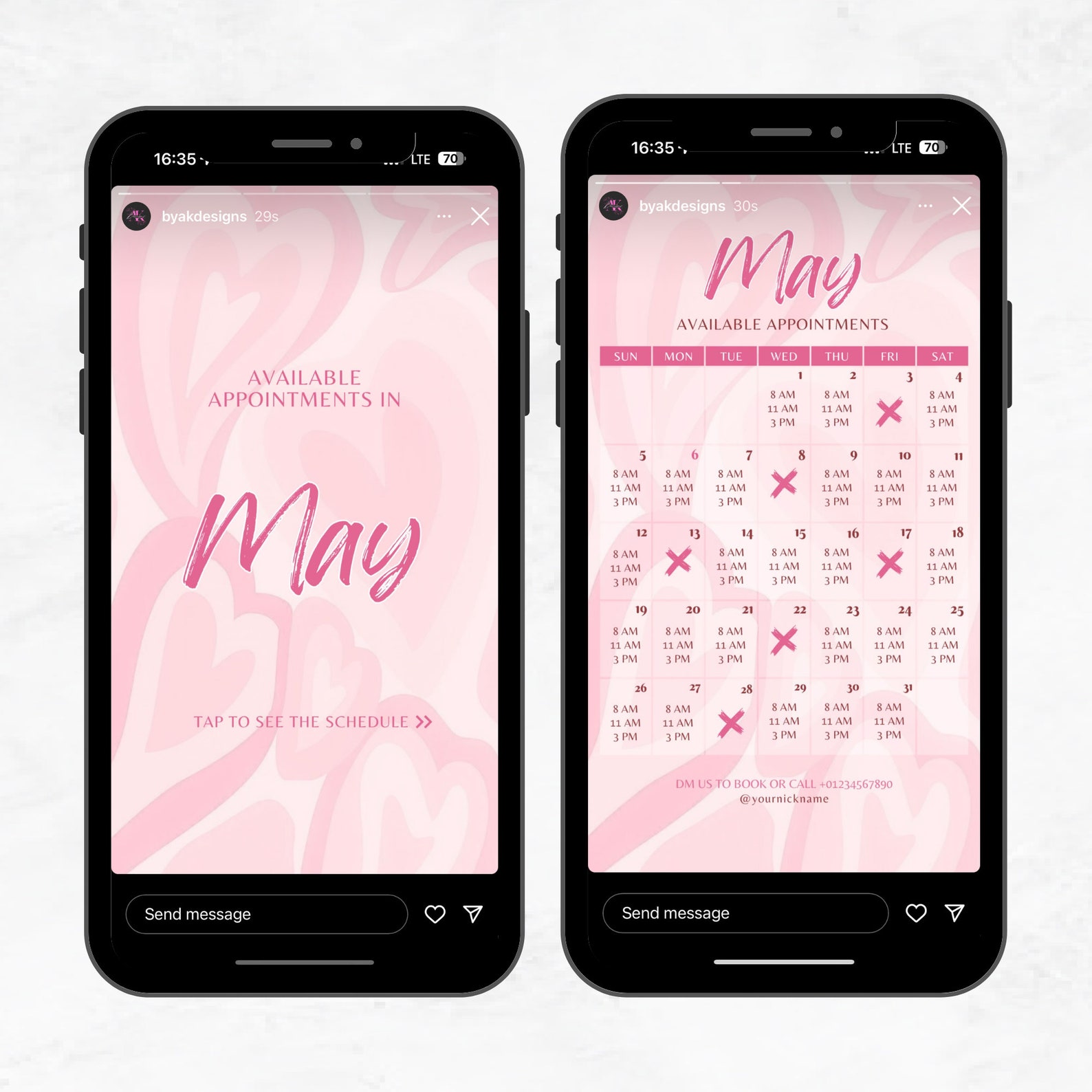 Lash Tech Calendar, Digital Lash Tech Booking, Monthly Availability ...