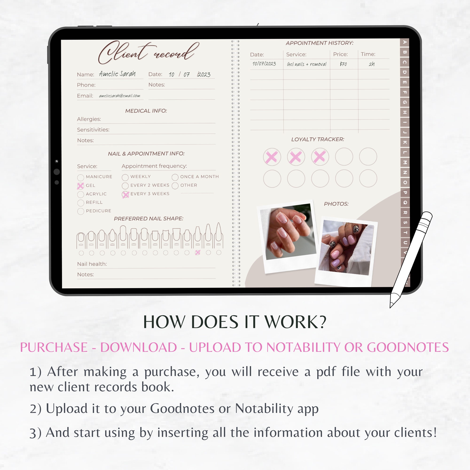 Libro de registro de clientes digitales registros de clientes - Etsy España