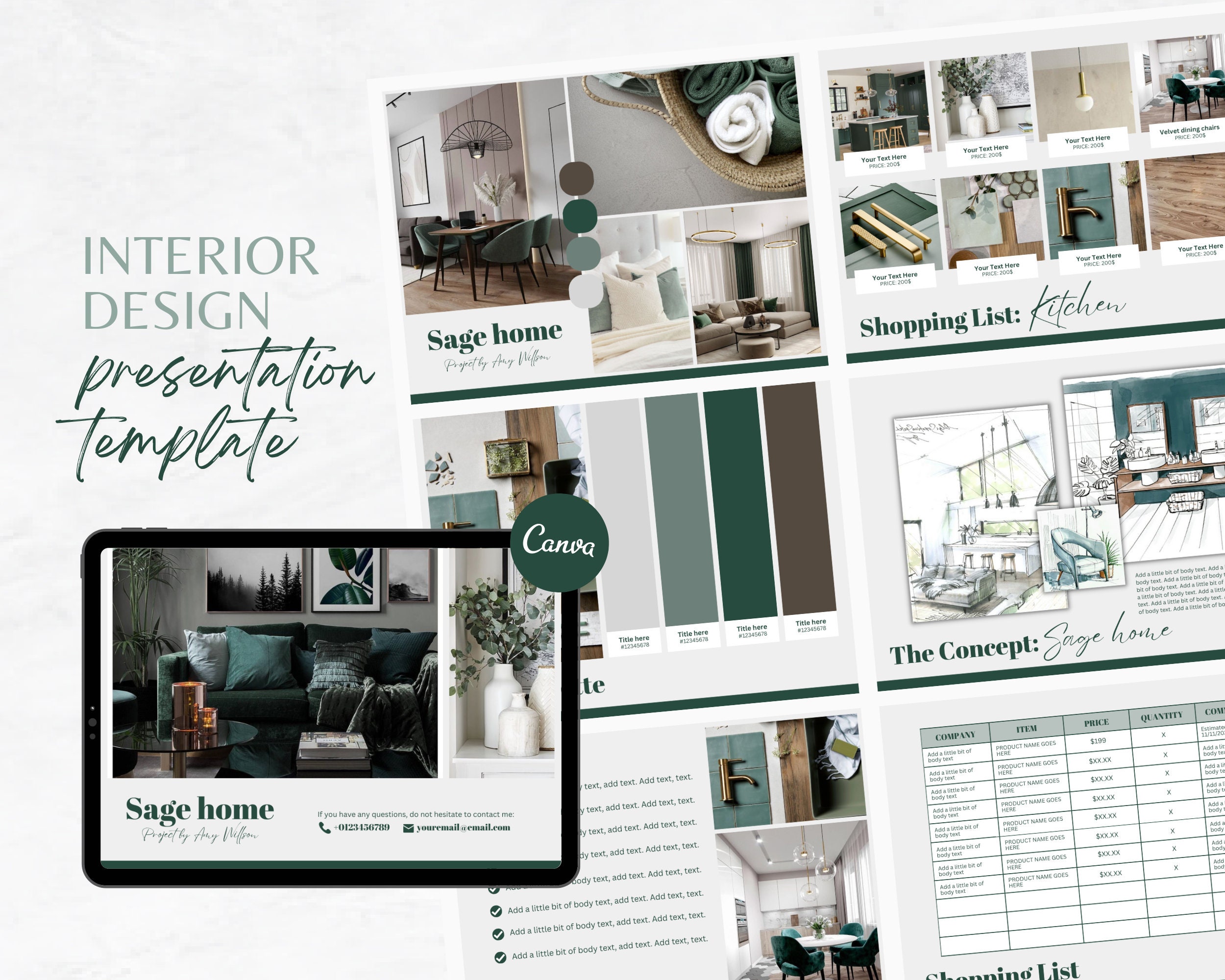Interior Design Template, Presentation Template Interior Design, Client ...