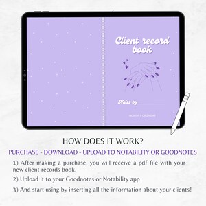 Digital Client Record Book, Purple Nail Tech Client Records, Goodnotes ...