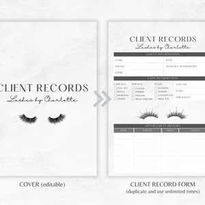 Lash Client Record Printable, Lash Tech Client Records, Client Intake ...