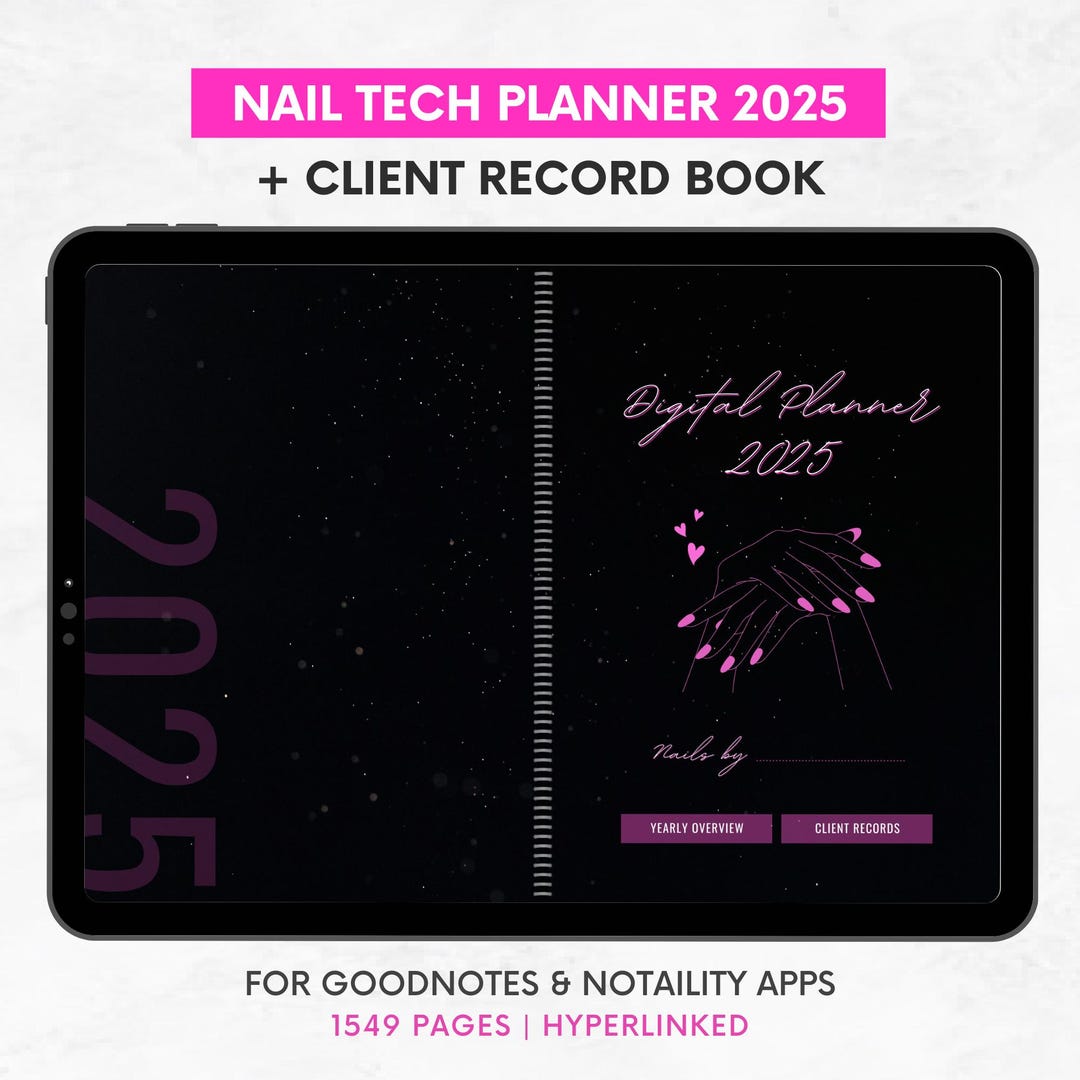 Nail Tech Planner 2025, Nail Client Record Book Black Pink, Nail Tech ...