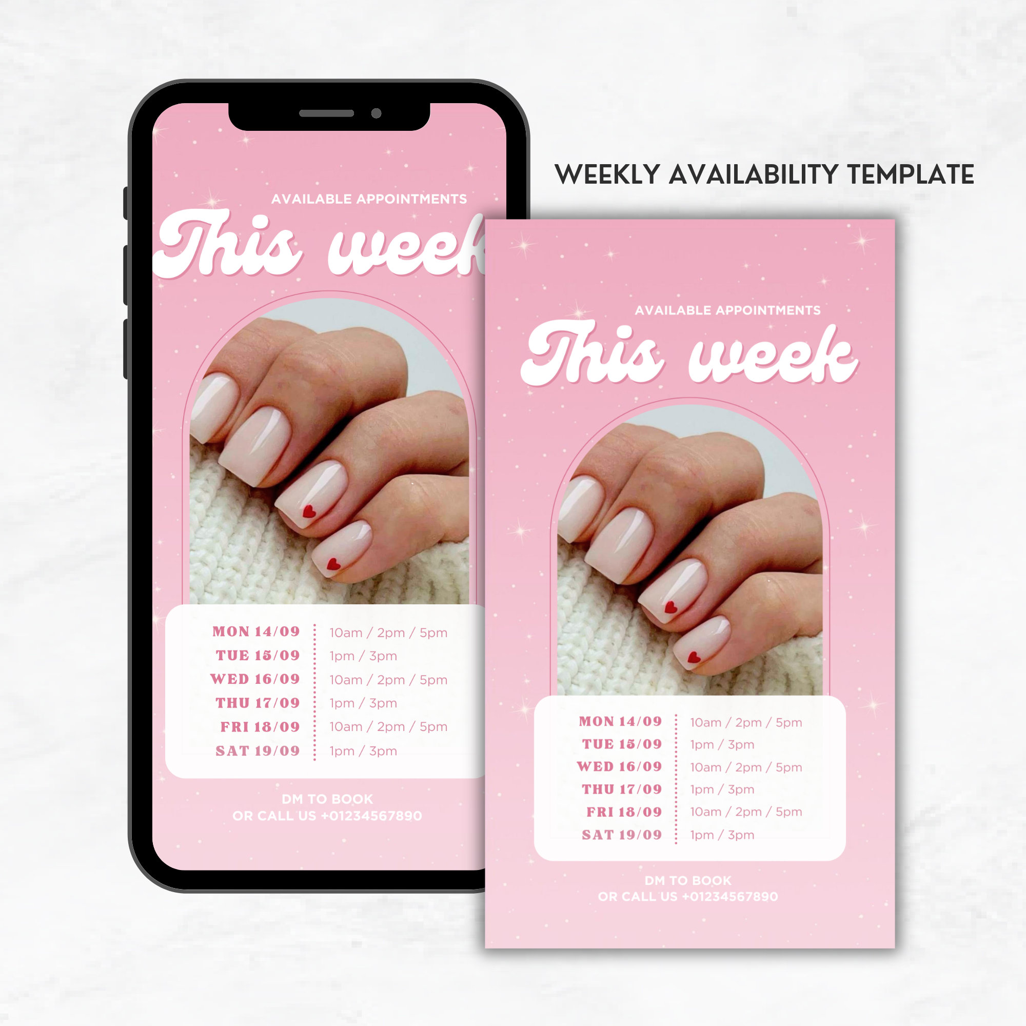 Instagram Story Availability Calendar, Nail Tech Booking Calendar ...