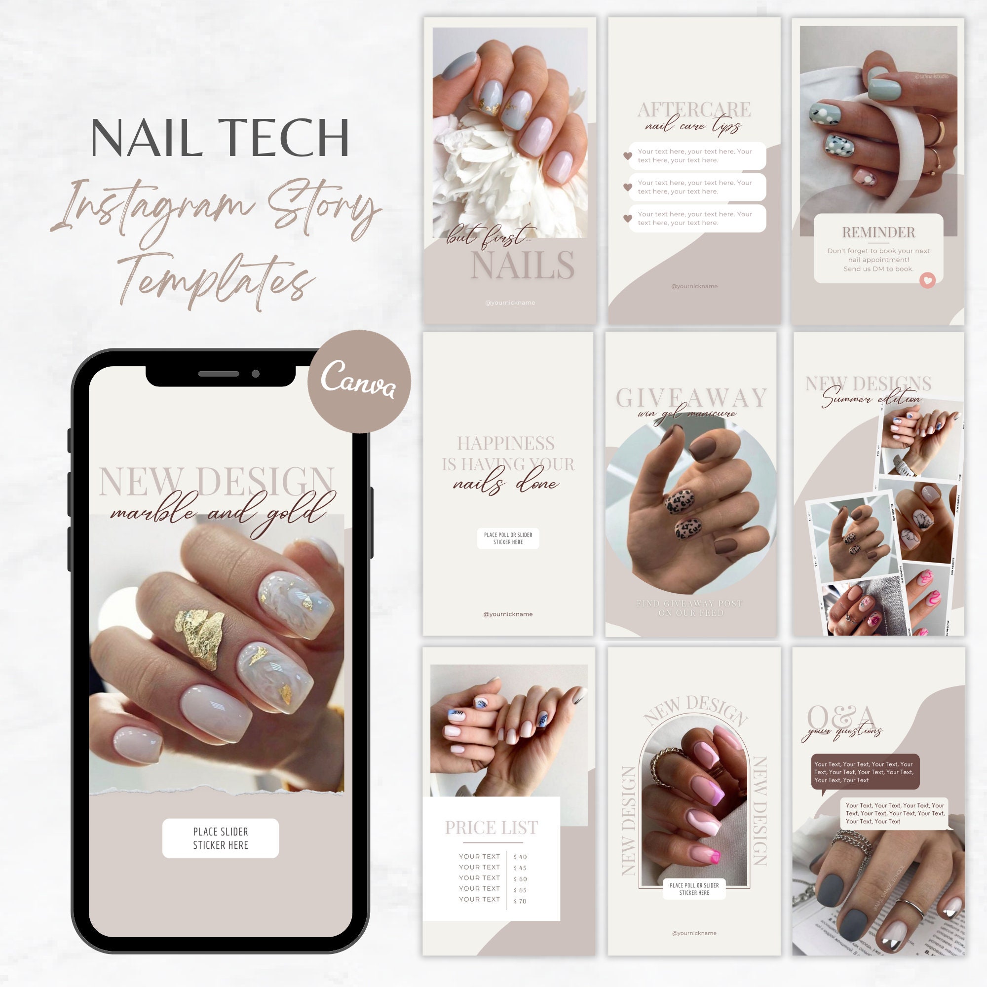 Nail Tech Instagram Template Elegant Instagram Story Template - Etsy