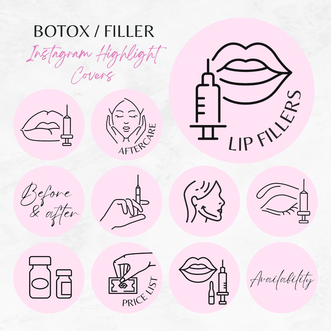 Pink Botox and Filler Instagram Highlight Icons (digital Download) - Etsy