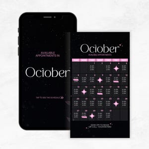 Nail Tech Availability Calendar 2025, Black Pink Instagram Available ...