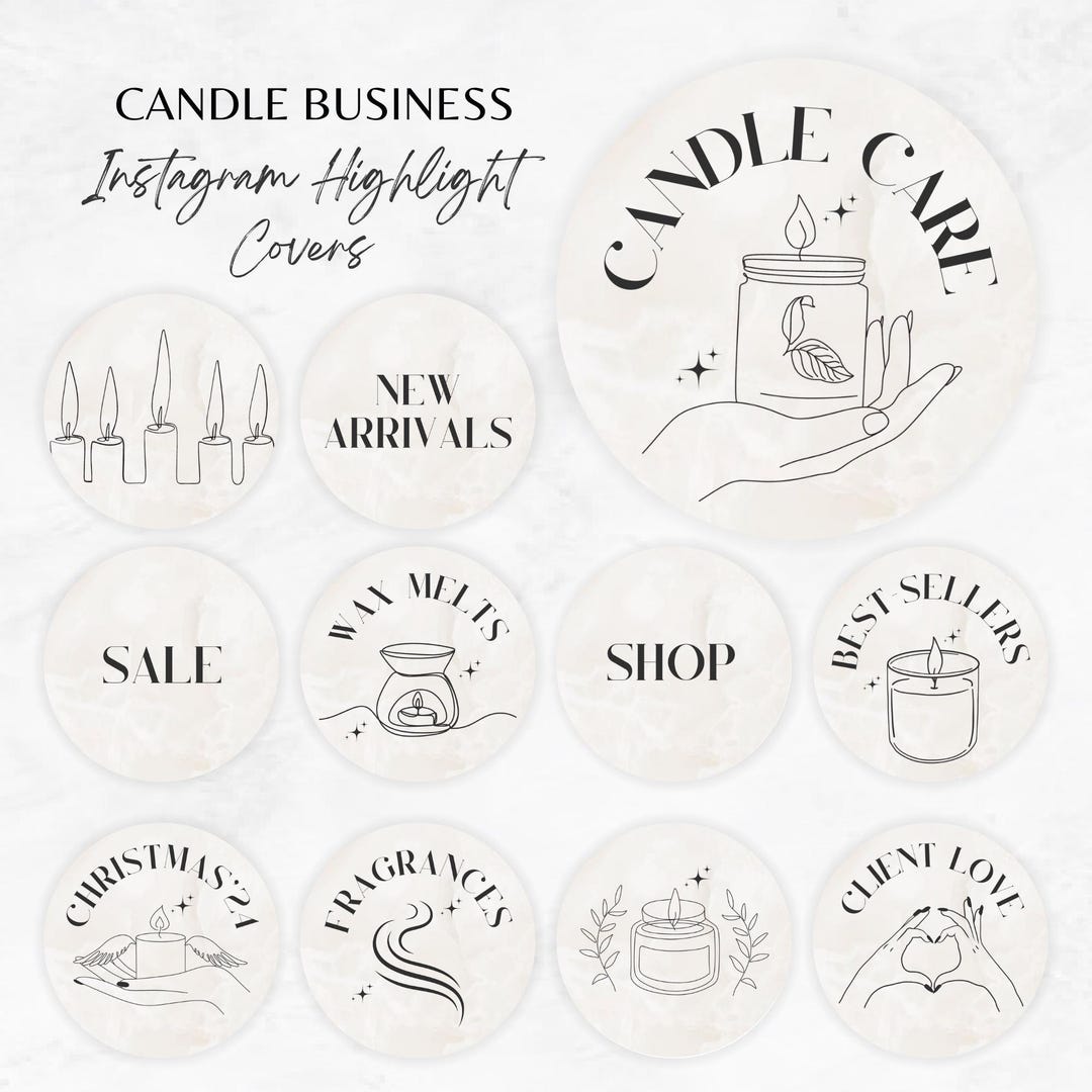 Candle Business Instagram Highlight Covers: 25 Icons (digital Download ...