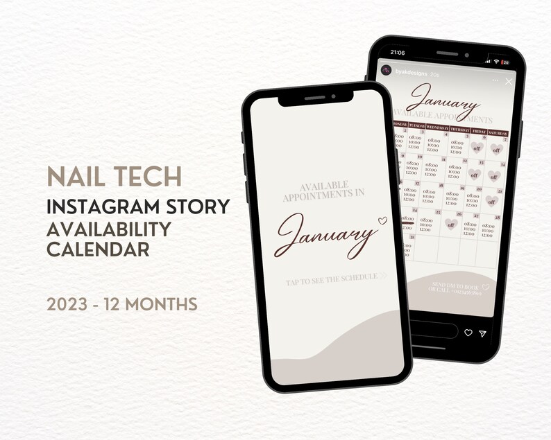 Nail Tech Instagram Story Calendar Appointments Available - Etsy