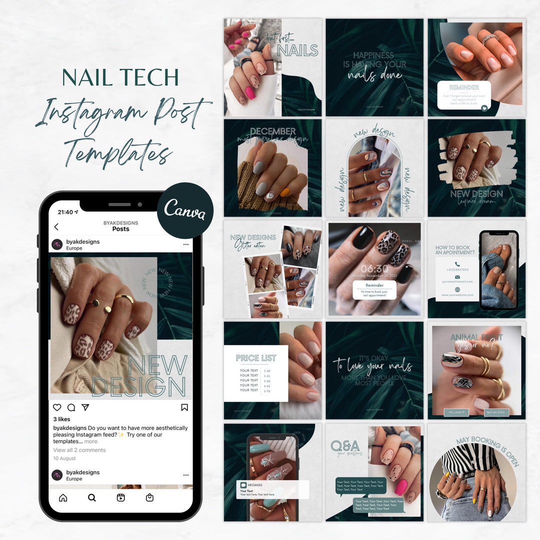 Nail Tech Instagram Posts, Nail Instagram Template Tropical, Nails ...