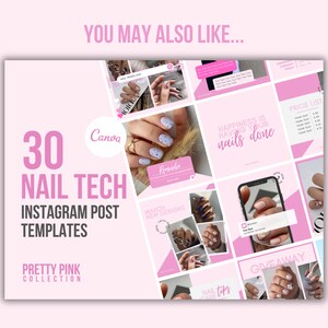 Pink Nail Tech Story Template, Nails Instagram Post Templates, Social ...