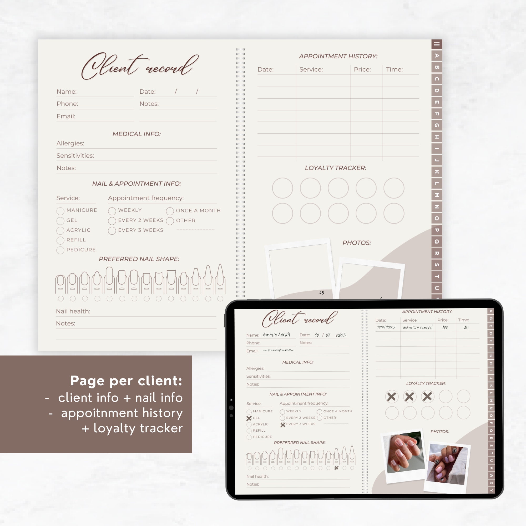 Libro de registro de clientes digitales registros de clientes - Etsy España