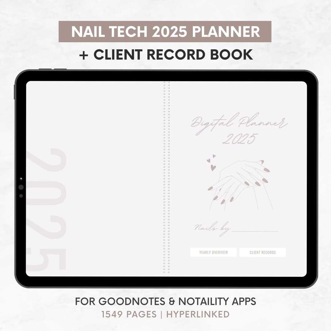Nail Tech Planner 2025, Nail Client Record Book Beige, Nail Tech ...
