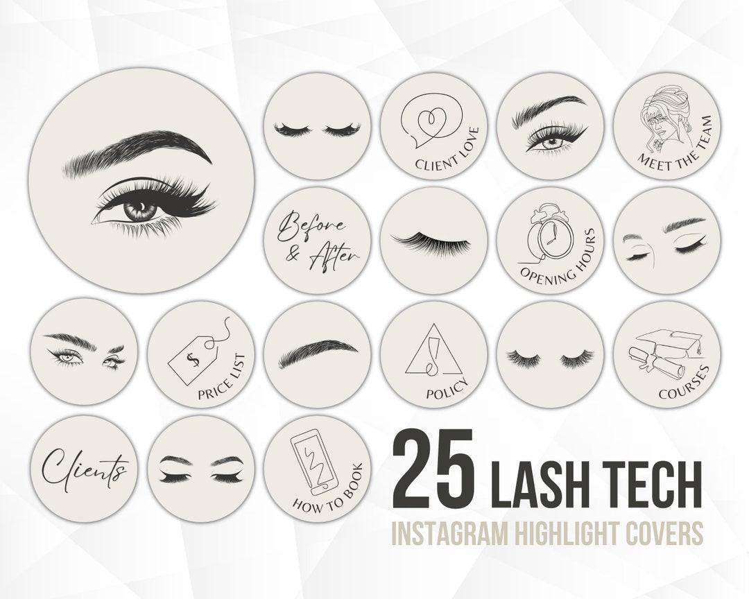 Lash Tech Instagram Highlight Icons Lashes Instagram - Etsy