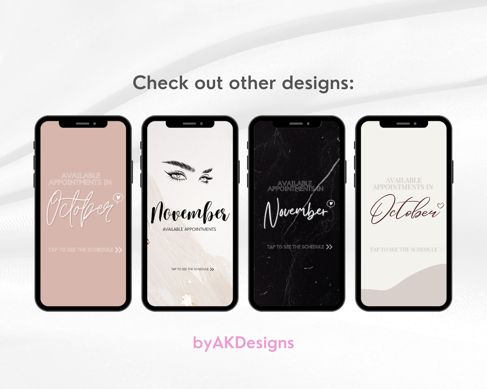 Lash Tech Calendar Digital Lash Tech Booking Instagram - Etsy