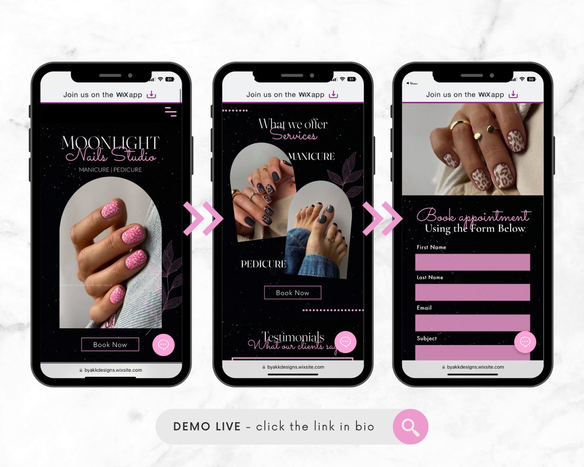 Nail Tech Website Wix Template Nail Salon Website Template - Etsy
