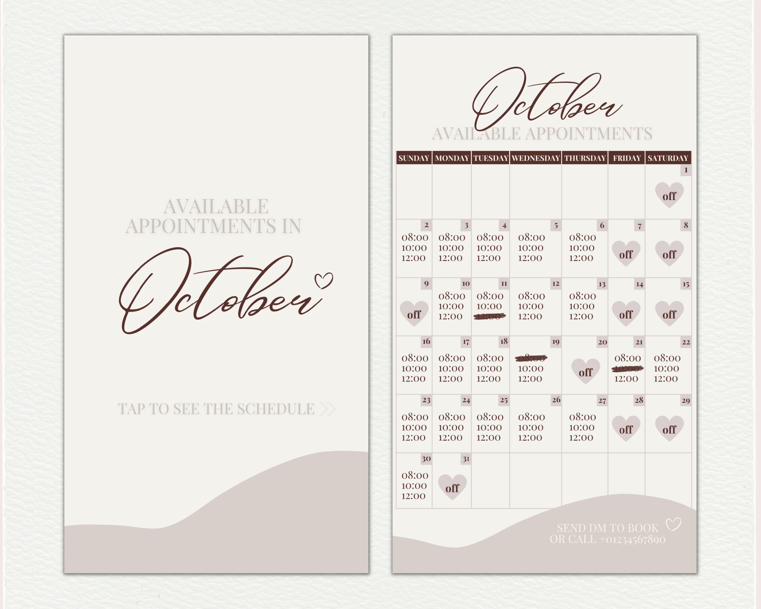 Nail Tech Instagram Story Calendar Appointments Available - Etsy