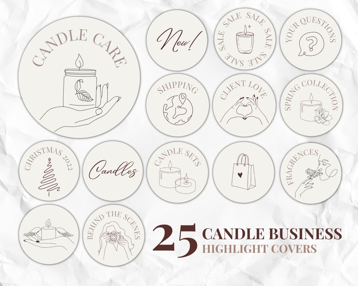 Instagram Highlight Covers Candles Candle Business Instagram - Etsy
