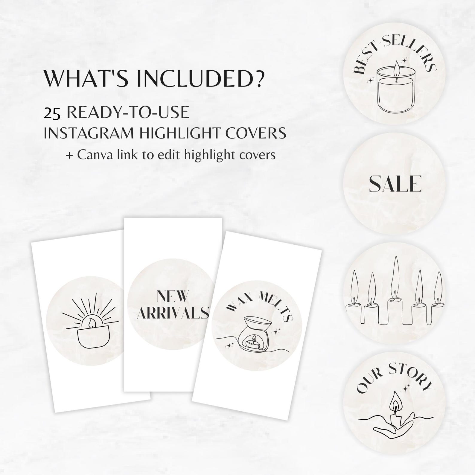 Candle Business Instagram Highlight Covers: 25 Icons (digital Download ...