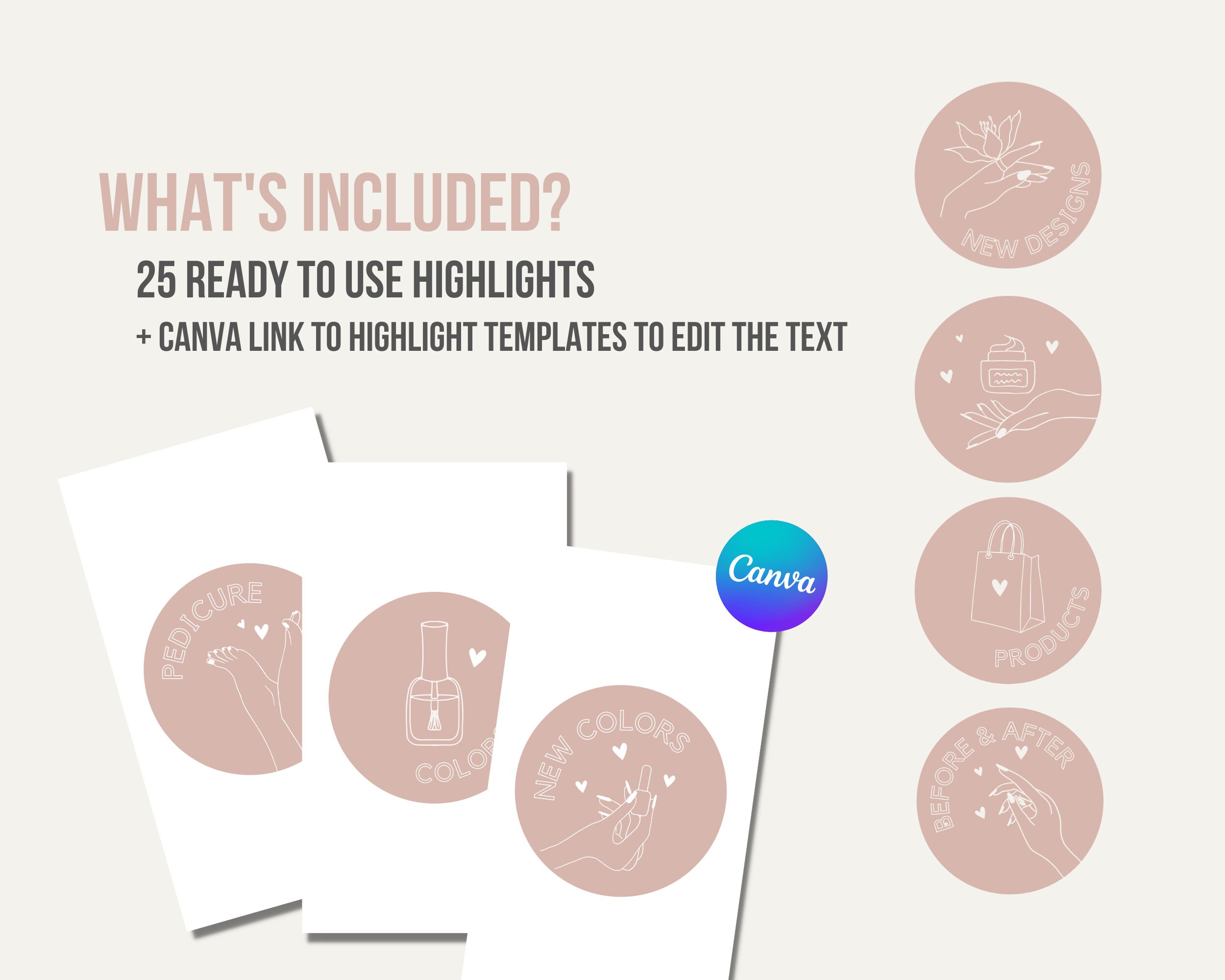 Nail Tech Instagram Highlight Covers: Salon Icons (digital Download) - Etsy