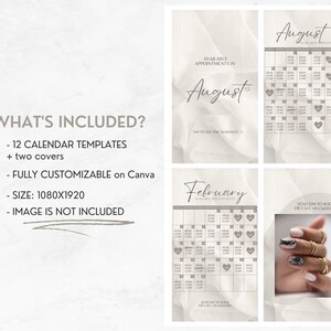 Nail Tech Appointments Calendar Beige Silk IG Availability - Etsy