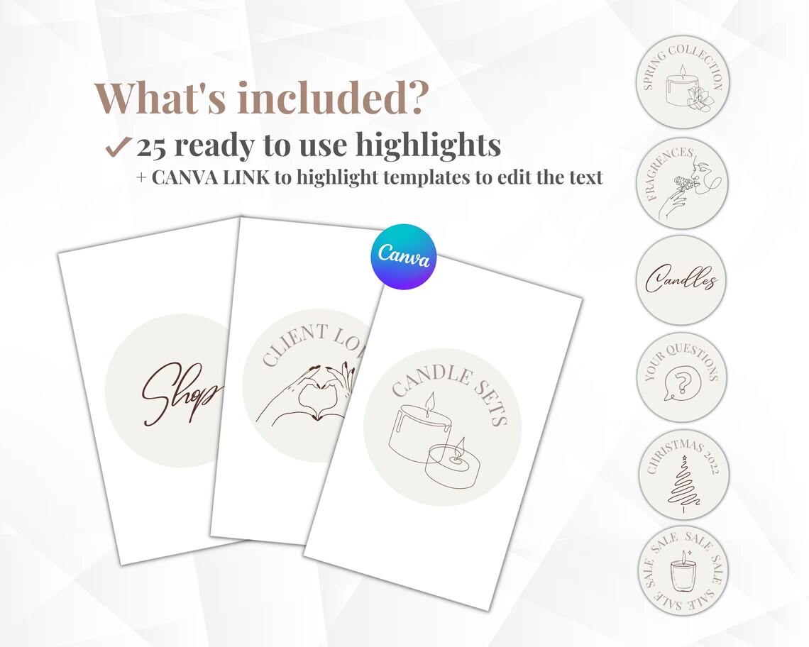 Instagram Highlight Covers Candles Candle Business Instagram - Etsy