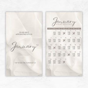 Nail Tech Appointments Calendar, Beige Silk IG Availability Calendar ...