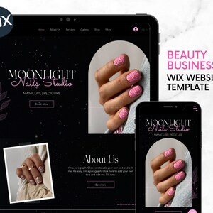 Nail Tech Website Wix Template Nail Salon Website Template - Etsy