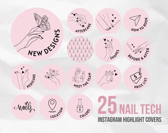 Nail Technician Story Highlight Covers Canva Templates - Etsy