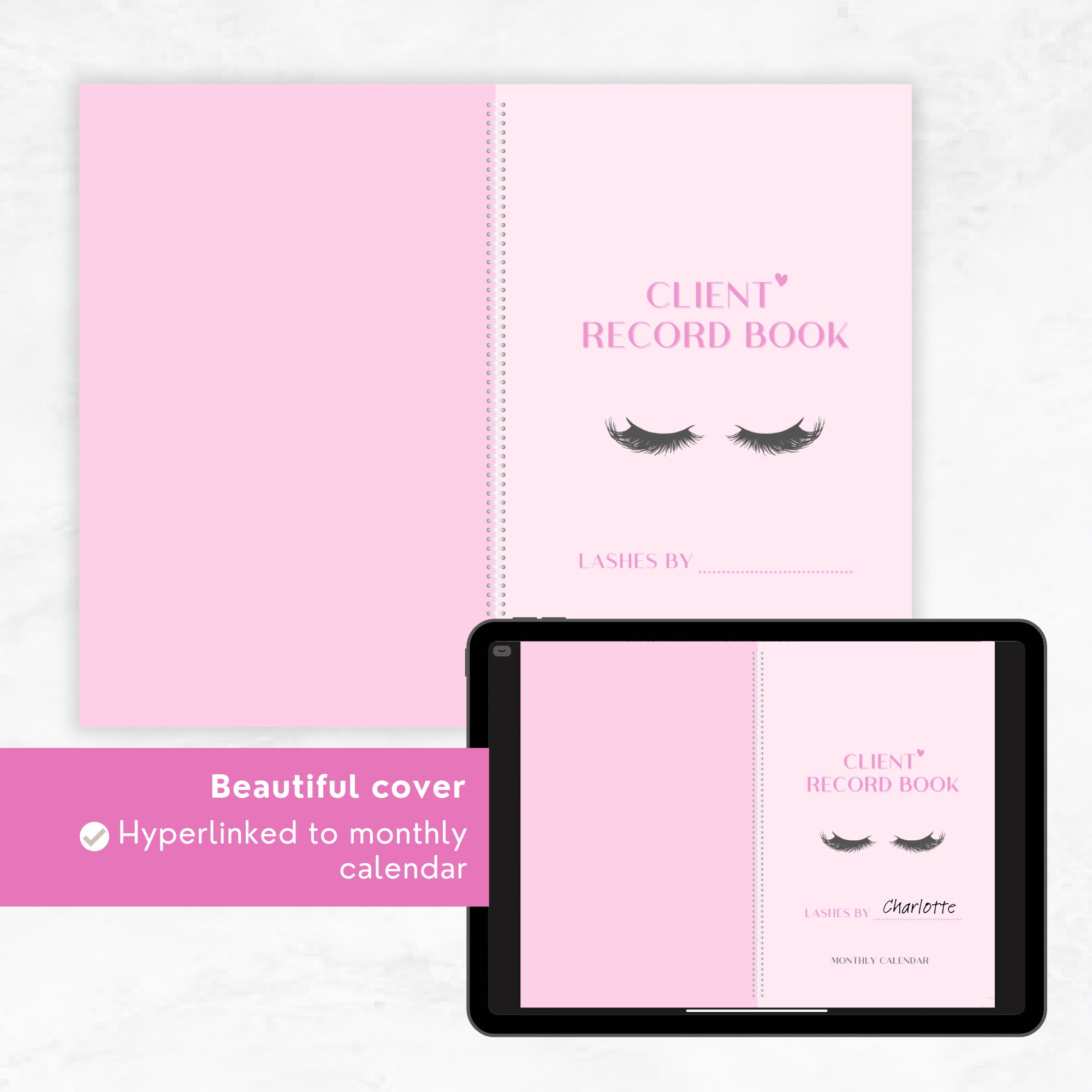 Digital Client Record Book Pink Lash Tech Client Records - Etsy