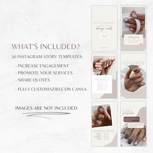 Nail Tech Instagram Template, Elegant Instagram Story Template Nails ...