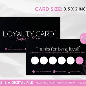 Loyalty Cards Nails Template, Black Sparkle Client Loyalty Card Lash ...