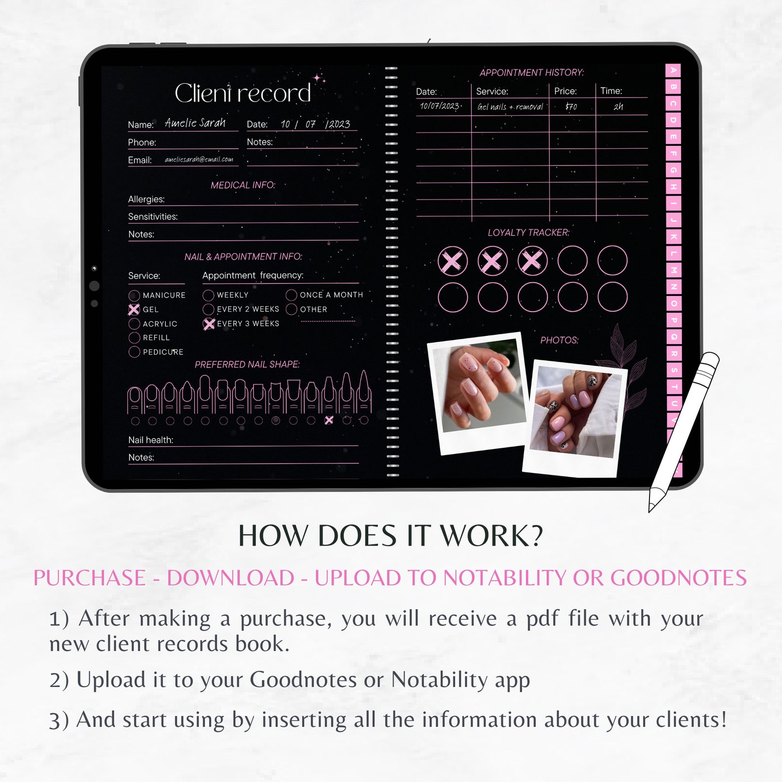 Digital Client Record Book Nail Tech Client Records - Etsy UK