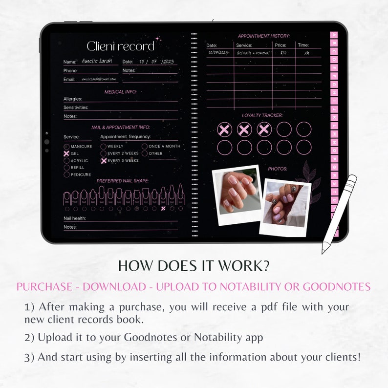 Digital Client Record Book Nail Tech Client Records - Etsy UK