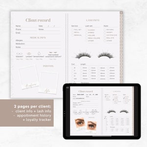 Digital Lash Tech Client Record Book: Hyperlinked Planner (goodnotes ...