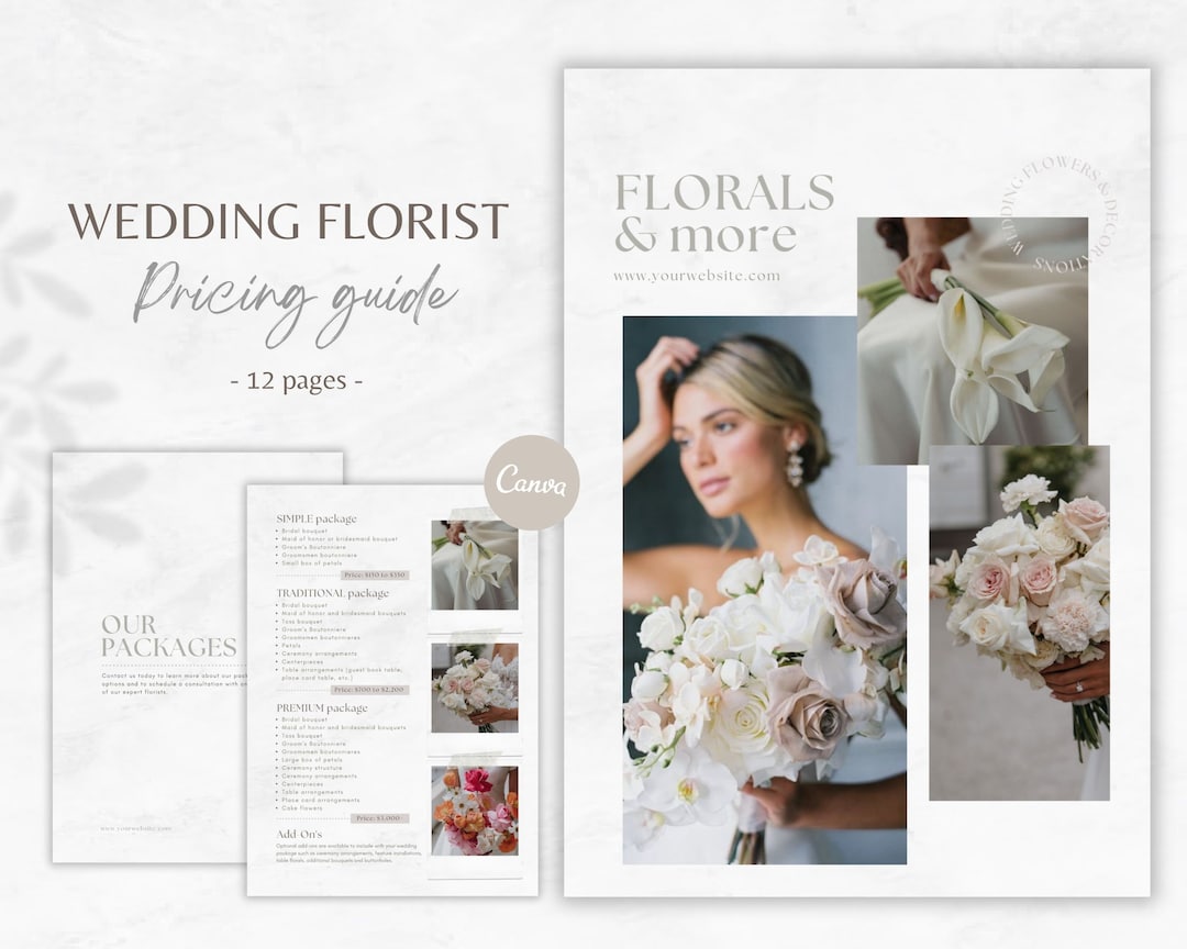 Wedding Florist Pricing Template, Florists Pricing Wedding Bouquets ...