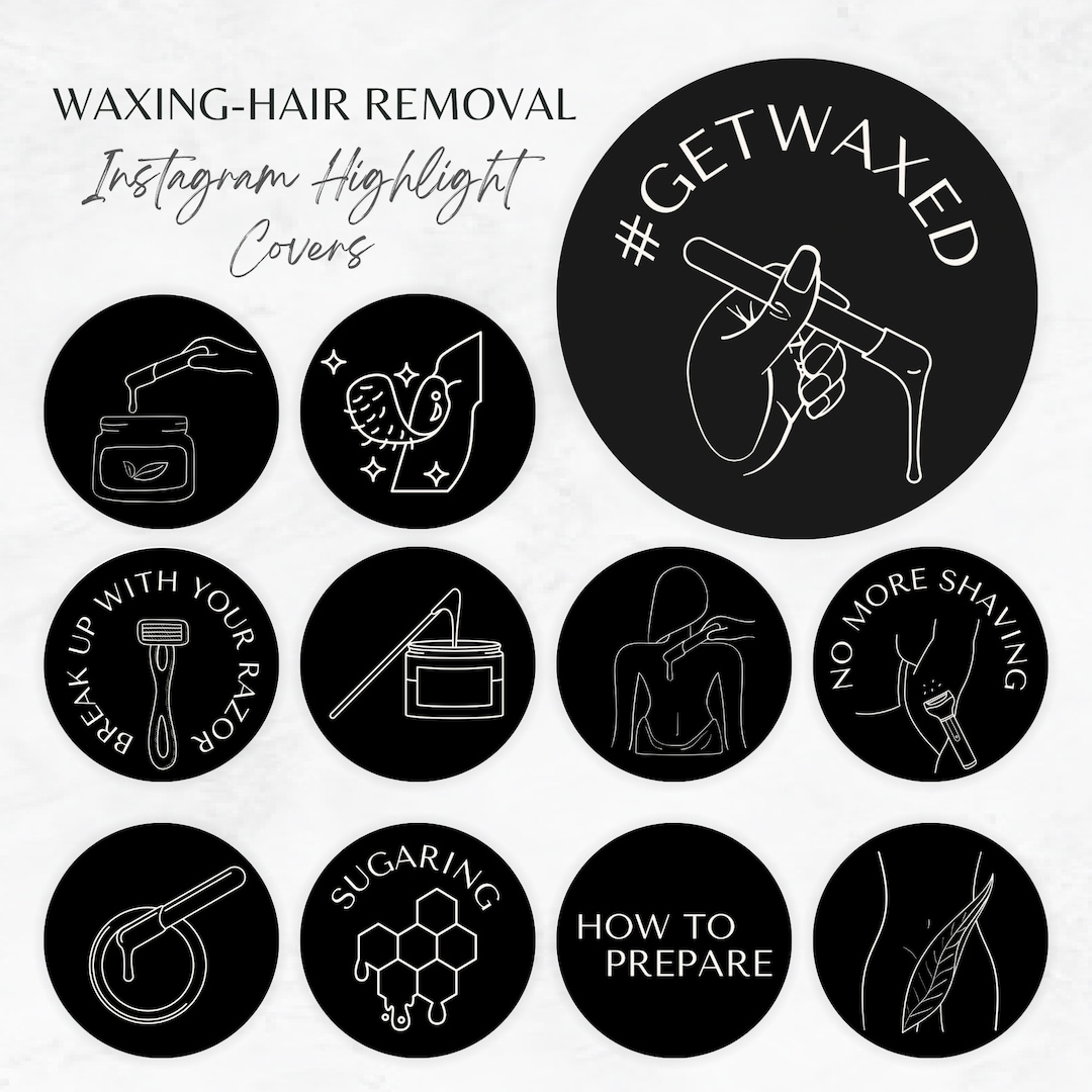 Waxing Instagram Story Highlight Covers, Hair Removal Instagram Icons ...