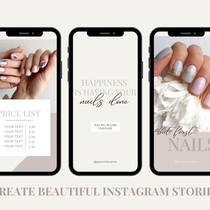 Nail Tech Instagram Template, Elegant Instagram Story Template Nails ...