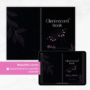 Nail Tech Client Record Book: Black & Pink Digital Planner (goodnotes ...