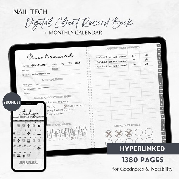 Nail Tech Template Planner - Etsy