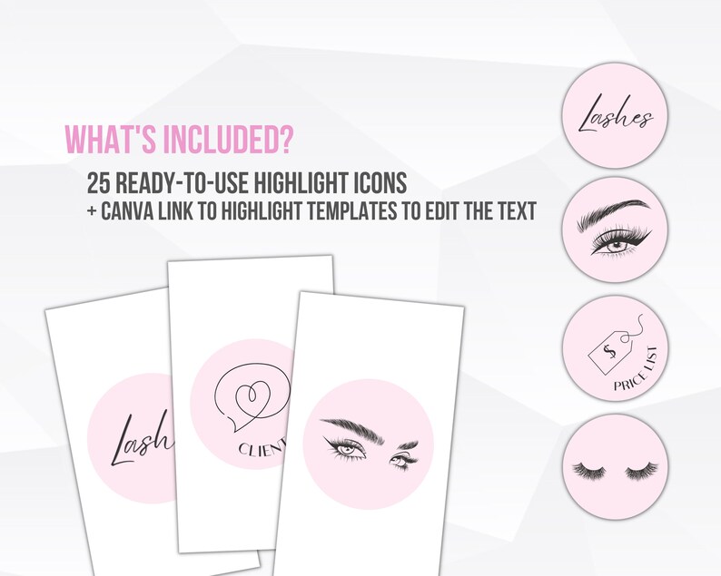 Lash Tech Instagram Highlight Icons Pink Lashes Instagram - Etsy
