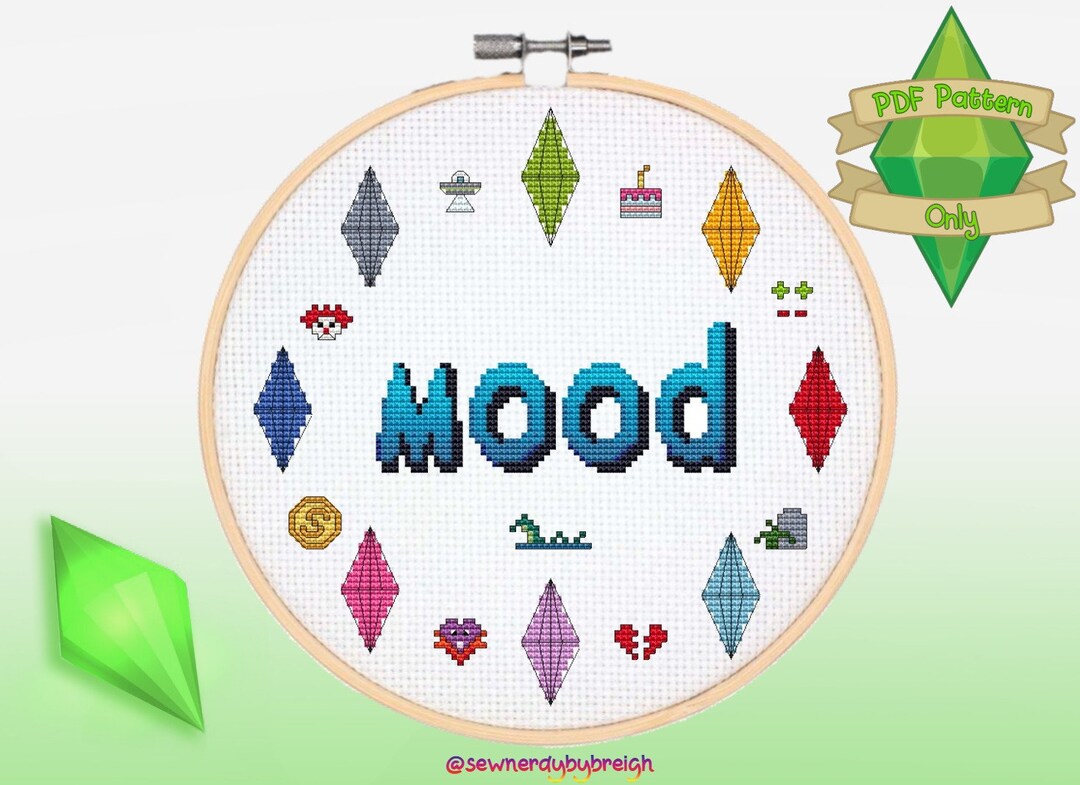 Mood PDF Cross Stitch Pattern, Pride Cross Stitch Pattern, the Sims ...