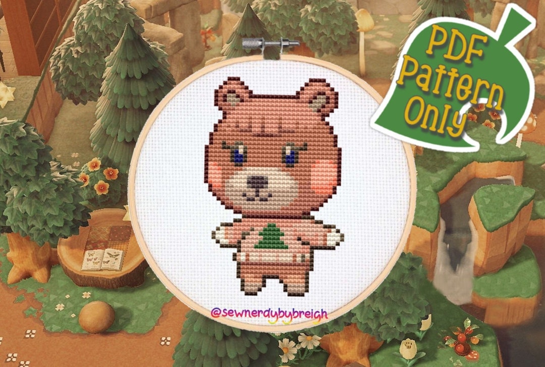 Beary Cute - ACNH PDF Cross Stitch Pattern, Video Game Cross Stitch ...