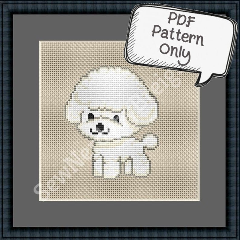 Maltipoo PDF Cross Stitch Pattern, Kawaii Cross Stitch Pattern, Pet ...