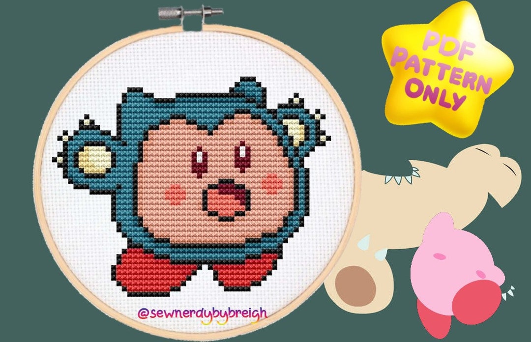 Snorby - Easy PDF Cross Stitch Pattern, Video Game Cross Stitch Pattern, Kawaii Cross Stitch ...