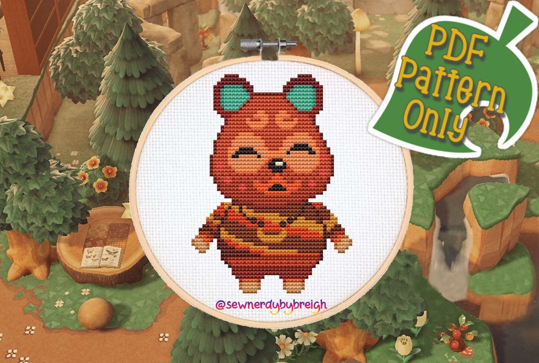 Hamsome ACNH PDF Cross Stitch Pattern Video Game Cross - Etsy